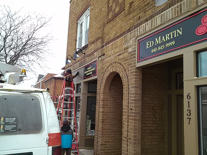New Retro-Style Building Sign Is A Hit In Parma Ohio Remodeled Building